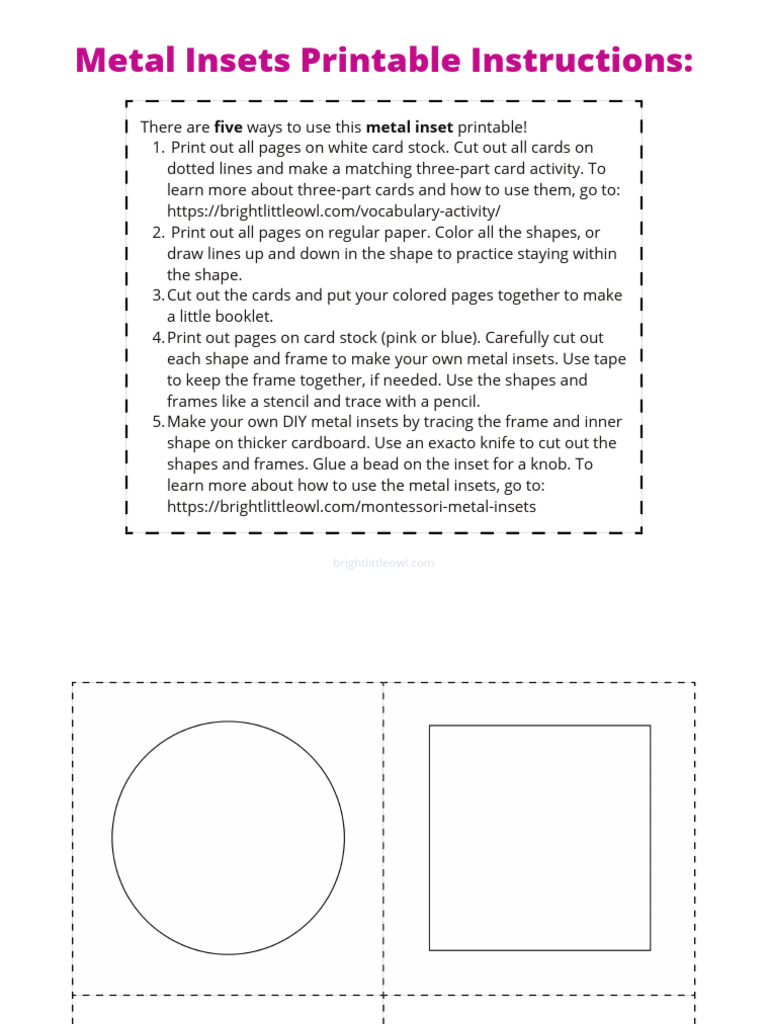 DIY Metal Insets Activity Guide | PDF