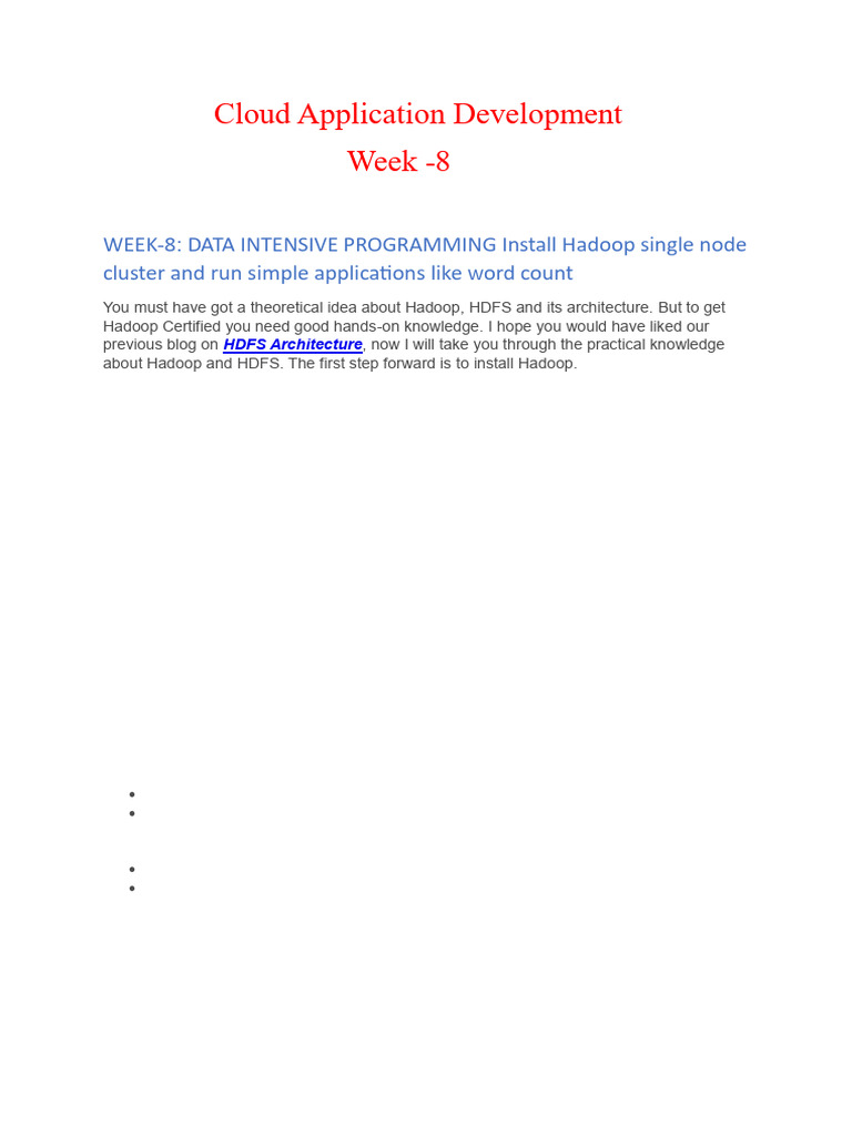 Week8 Cloud | PDF | Apache Hadoop | Computer Cluster