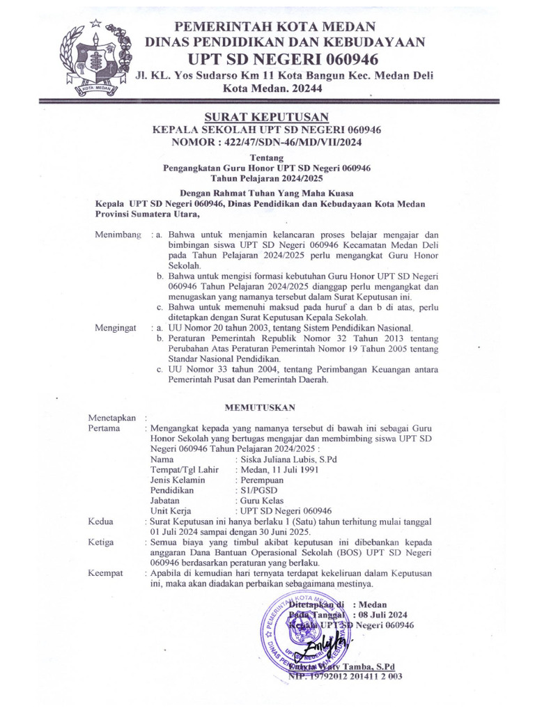 SURAT KEPUTUSAN | PDF