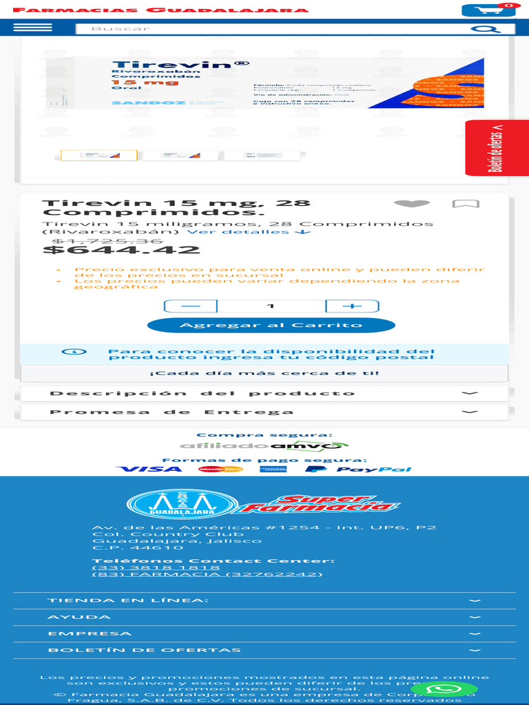 Tirevin 15 MG, 28 Comprimidos | PDF