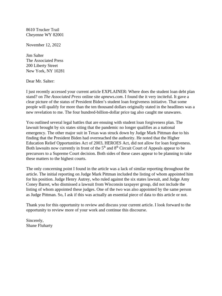 Unit 3 Article Review Letter Rev 3 | PDF