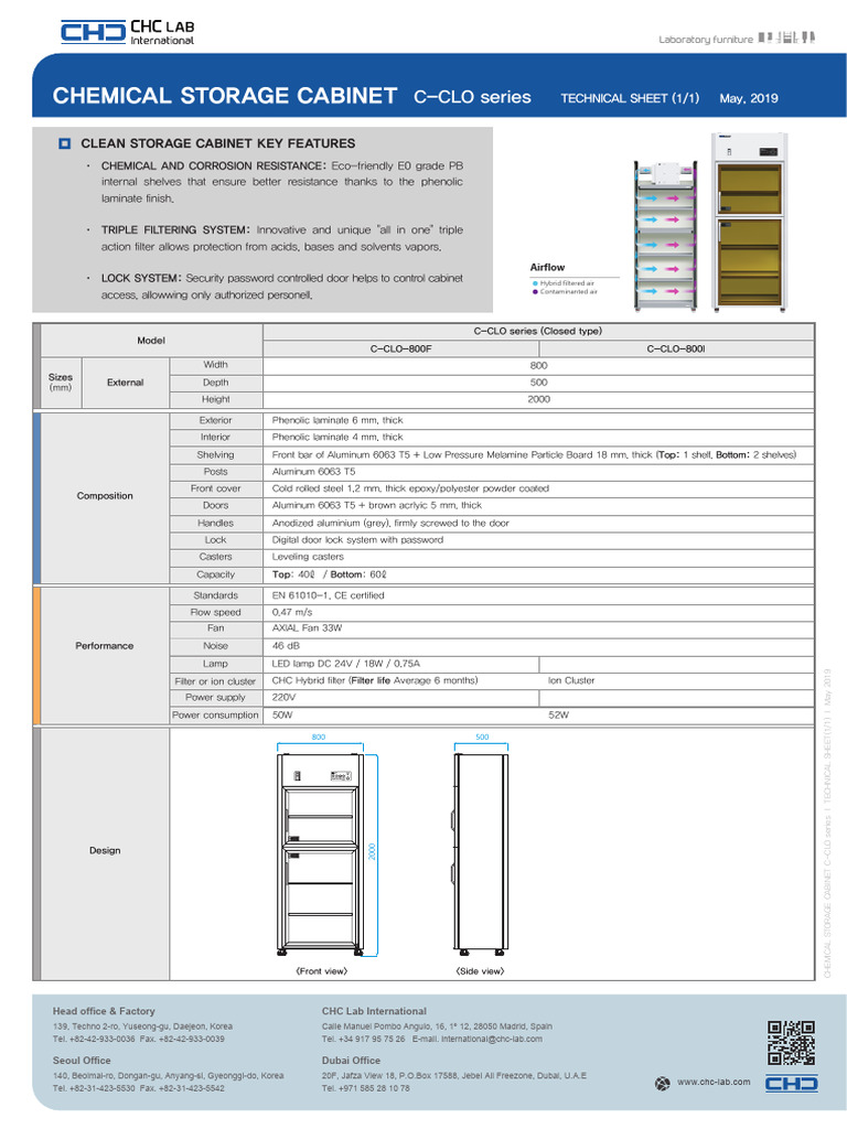 DataSheet Chemical Cabinet (C-CLO) (En) | PDF | Door | Materials