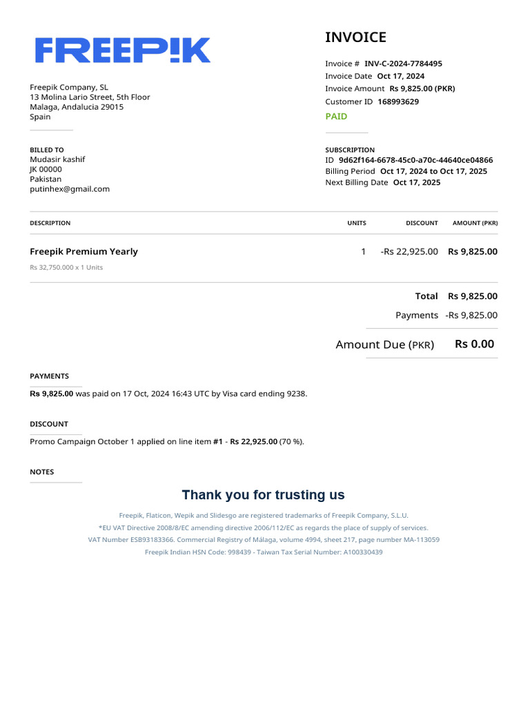 Freepikcompany-Eu Invoice 19A8NdUWjCoLmLwX | PDF | Invoice | Government ...