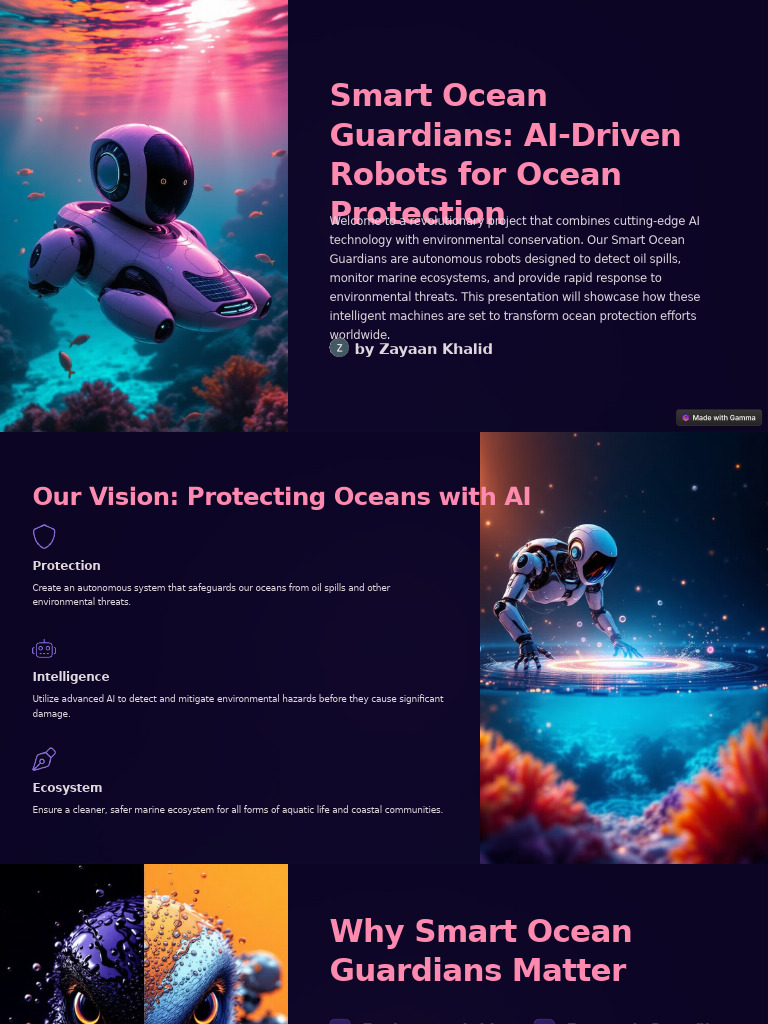 Smart Ocean Guardians AI Driven Robots For Ocean Protection | PDF ...