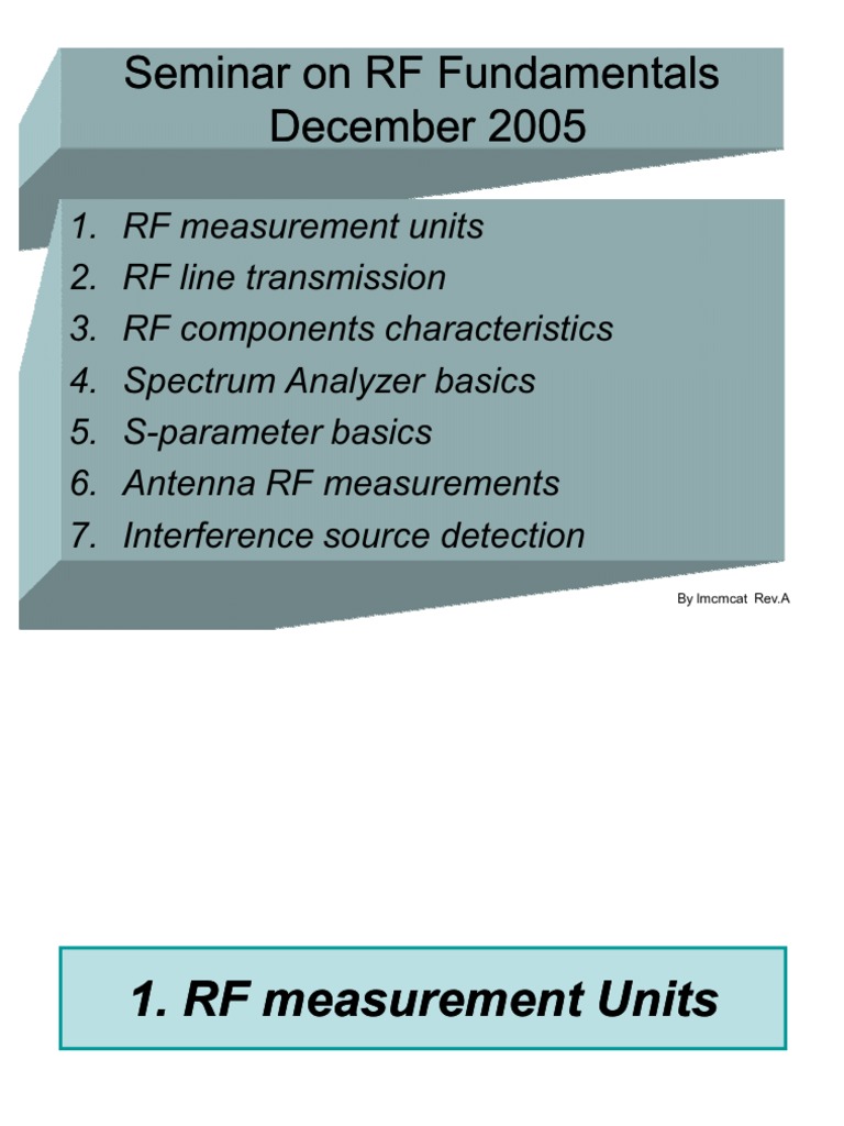 RF Basics | PDF | Decibel | Sampling (Signal Processing)