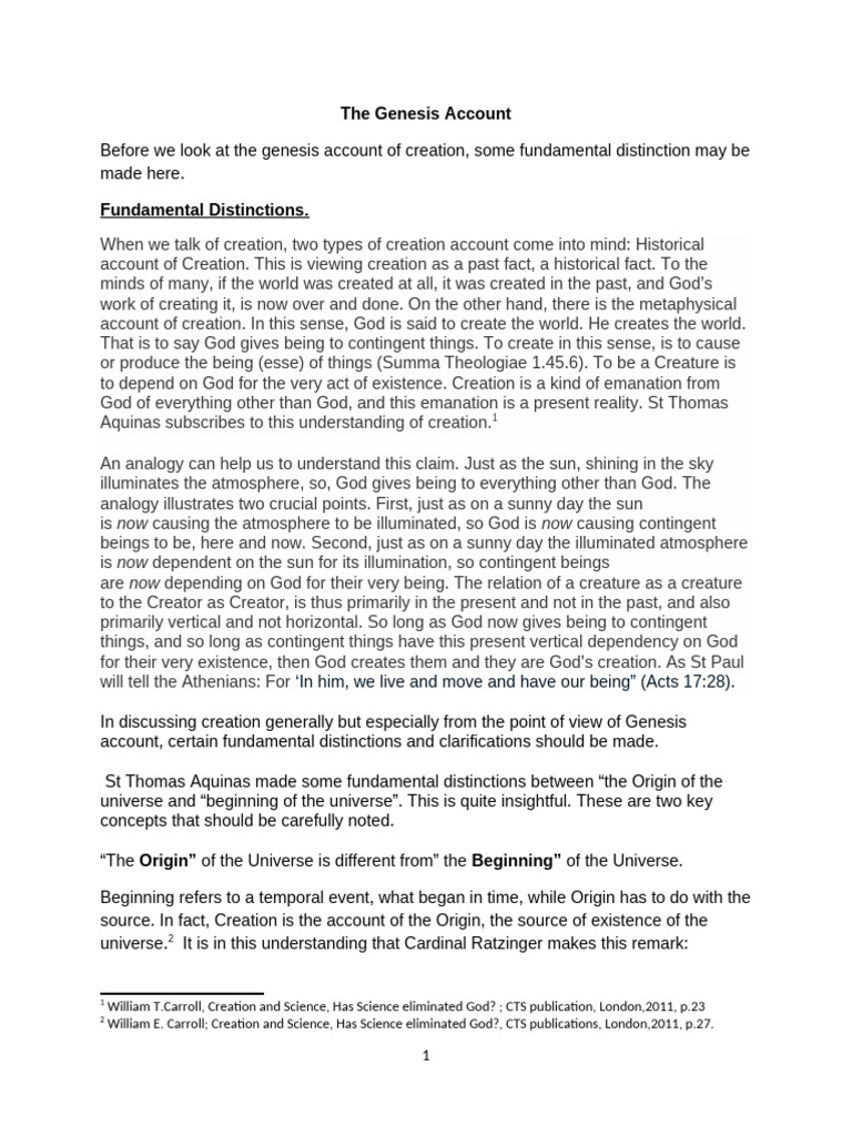 CREATION B the Genesis Account | PDF | Genesis Creation Narrative ...