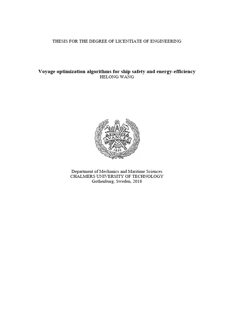 Voyage Optimization Algorithms For Ship Safety and Energy-Efficiency ...
