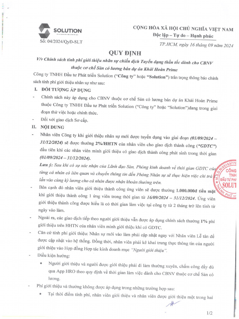 20240916 - SLT CS phi gioi thieu cho NVKD thuoc co che San co luong Giai doan 01.09.2024 den 31. ...