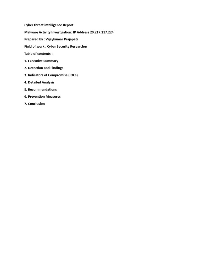 Cyber Threat Intelligence Report 1 | PDF | Security | Computer Security