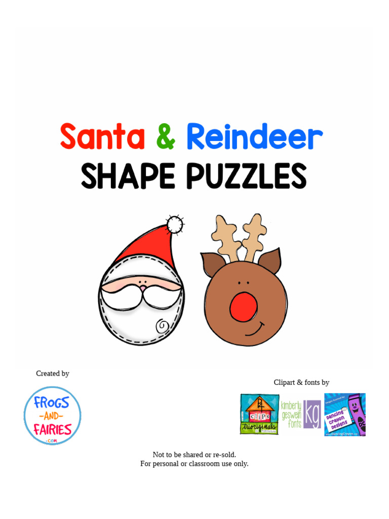 Santa y Reno Figuras Geometricas | PDF