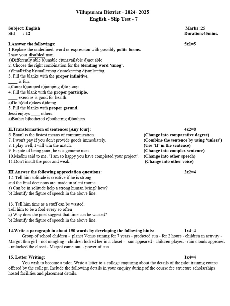 12-ST7-ENG | PDF | Syntax | Grammar
