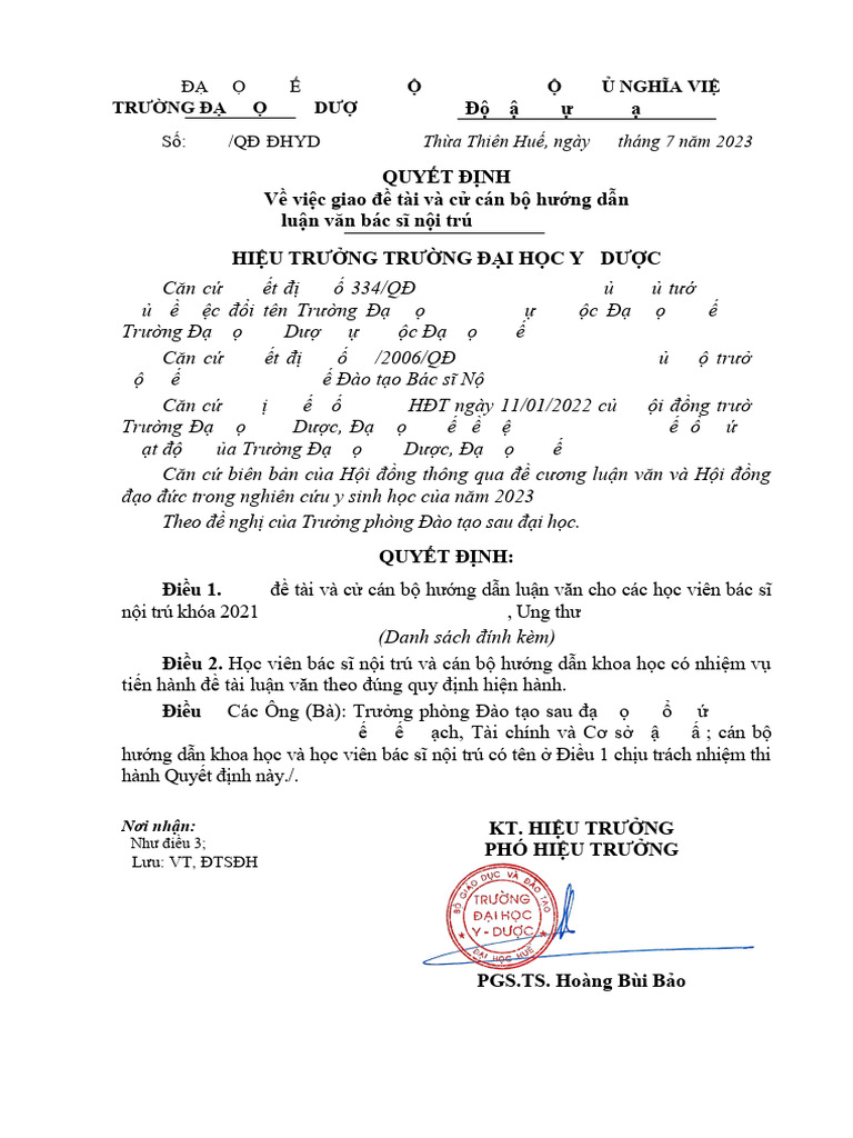 G03.73.13-3272-QD-DHYD-2023-PL2_signed_Nhãn khoa, Ung thư | PDF