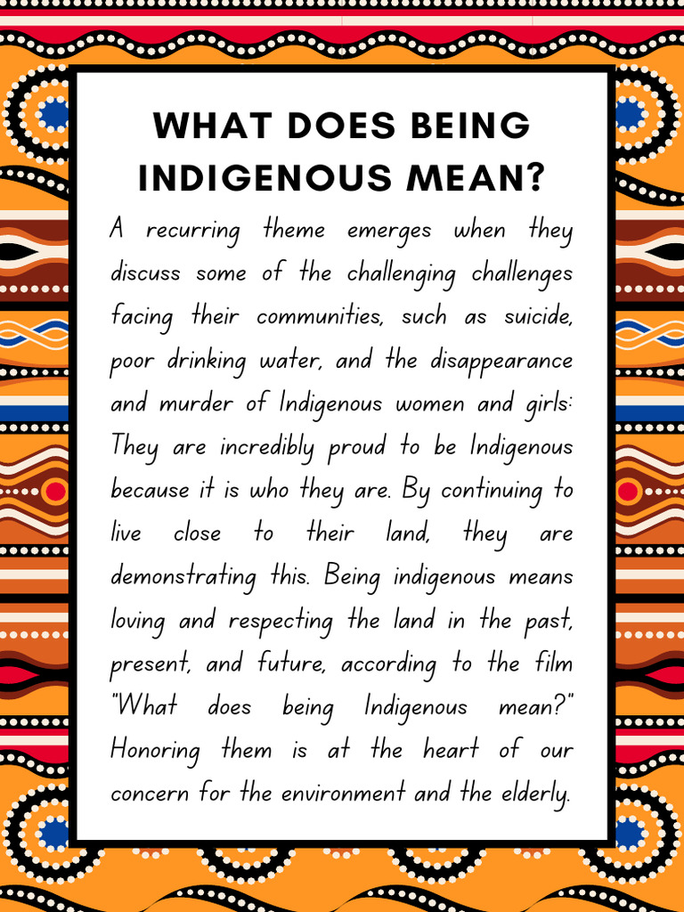 What Does Being Indigenous Mean | PDF