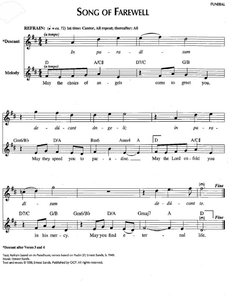 Song of Farewell | PDF