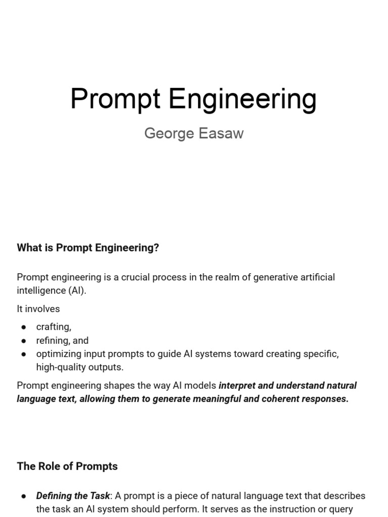 Prompt Engineering | PDF | Artificial Intelligence | Intelligence (AI) & Semantics