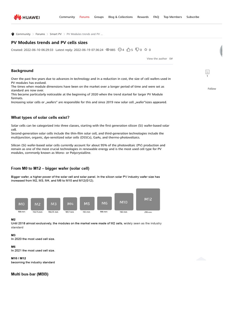 PV Modules Trends and PV Cellssizes | PDF | Photovoltaics | Solar Cell