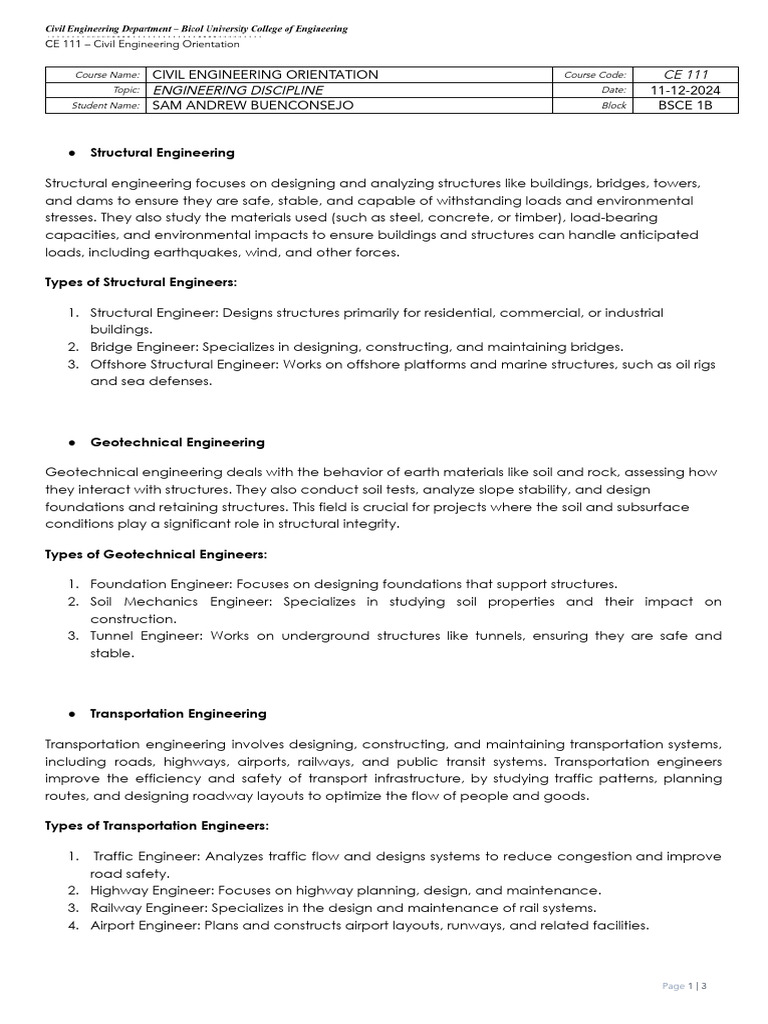 Assignment 2 - Buenconsejo Sam Andrew | PDF | Geotechnical Engineering | Engineering