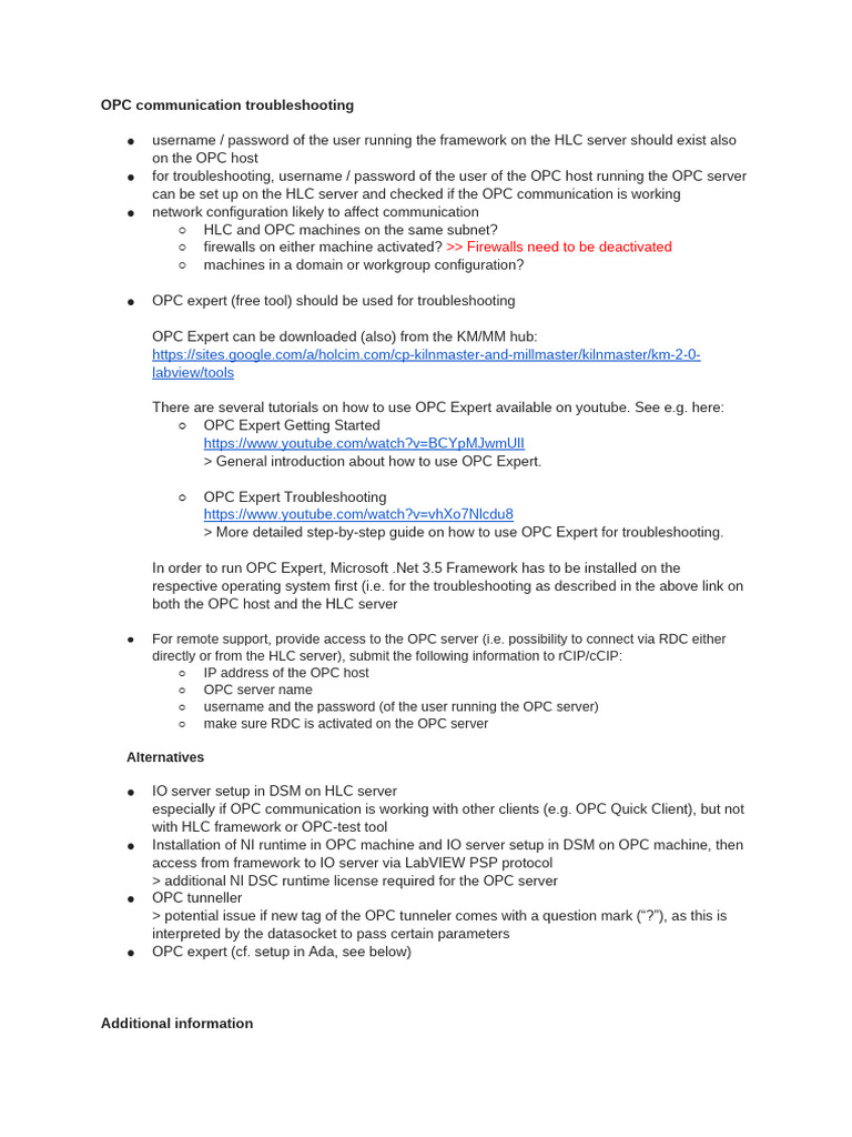OPC troubleshooting | PDF | Server (Computing) | Computing
