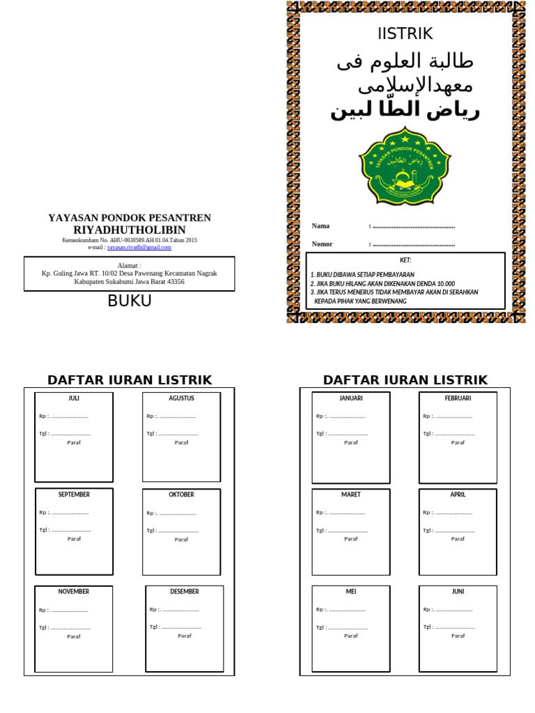 Buku Iuran LISTRIK Sun3in | PDF