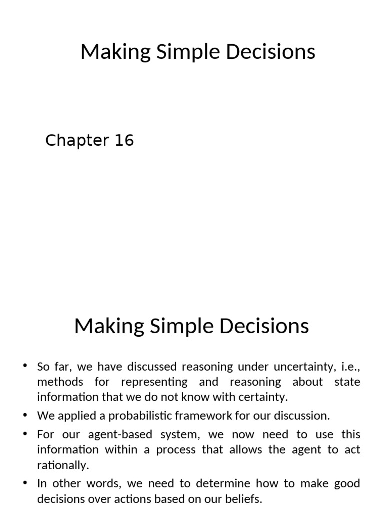 Making Simple Decisions | PDF | Utility | Decision Theory