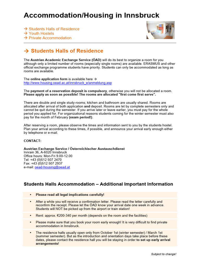 Accommodation | PDF | Dormitory