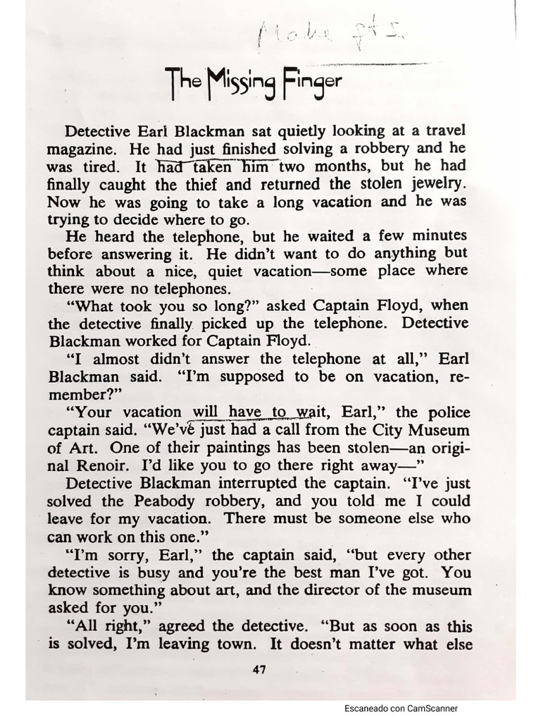 The Missing Finger | PDF