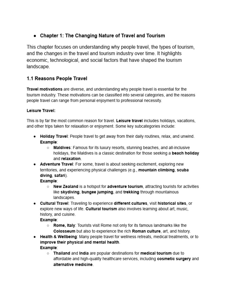 Travel Tourism notes | PDF | Tourism | Sustainability