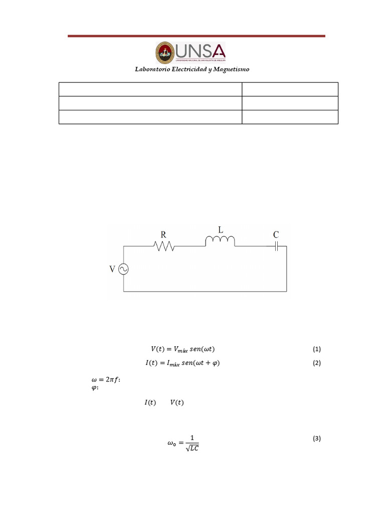 Resonancia en un circuito RLC | PDF | Red eléctrica | Inductor