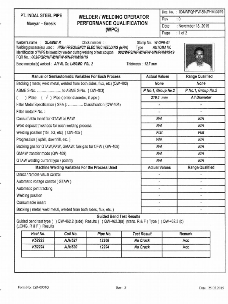 WPQ OD 219.1 MM | PDF