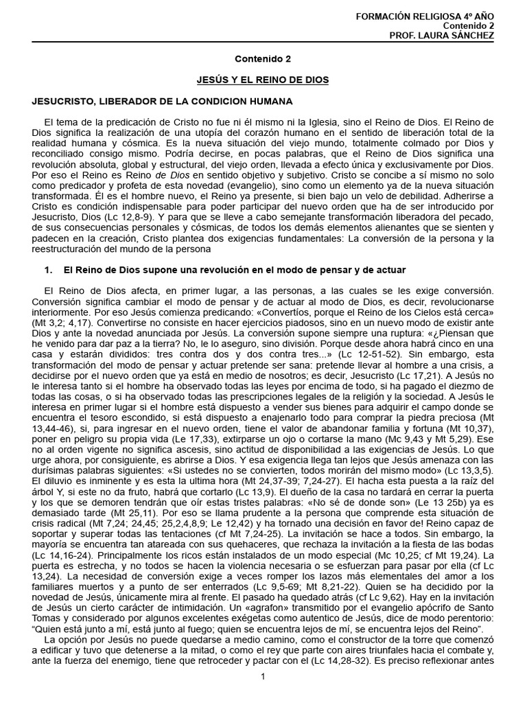 C2 Jesús y El Reino de Dios | PDF | Jesús | Cristo (título)