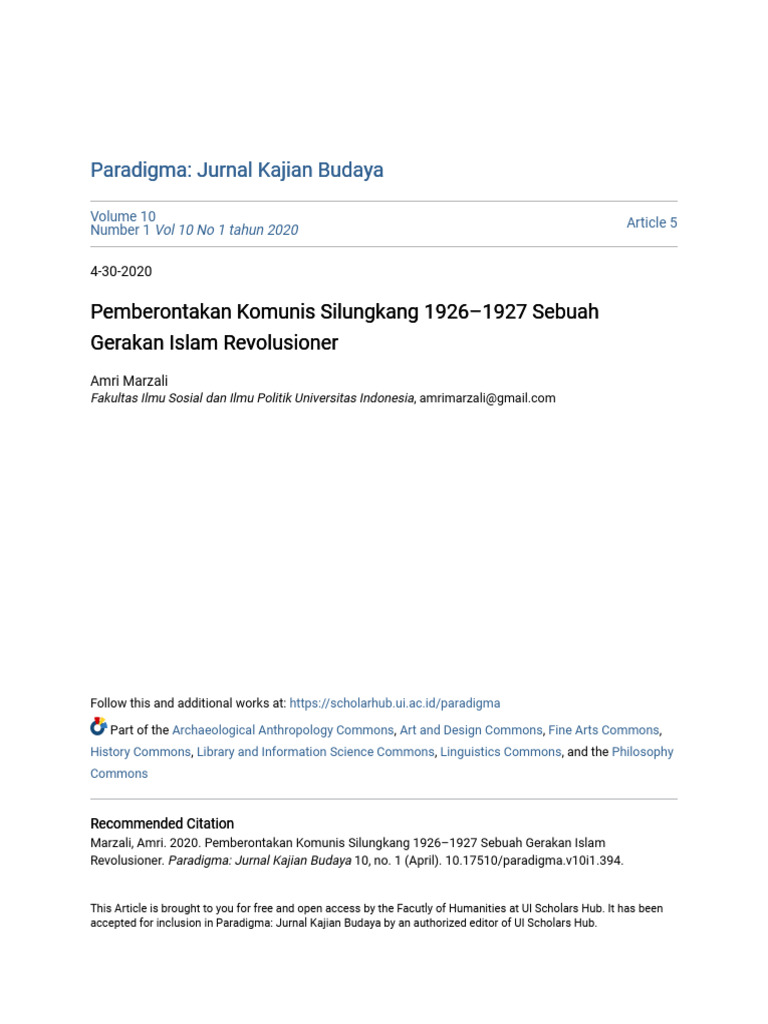 Pemberontakan Komunis Silungkang 1926_1927 Sebuah Gerakan Islam R | PDF