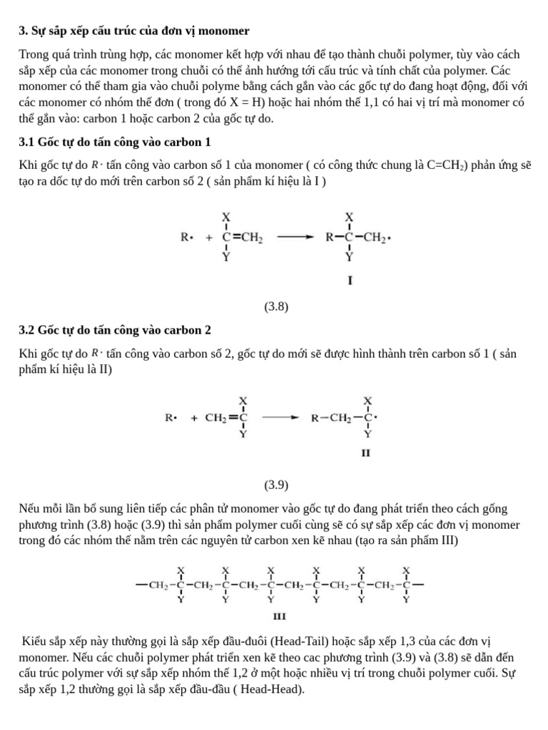 sự sắp xếp monomer | PDF