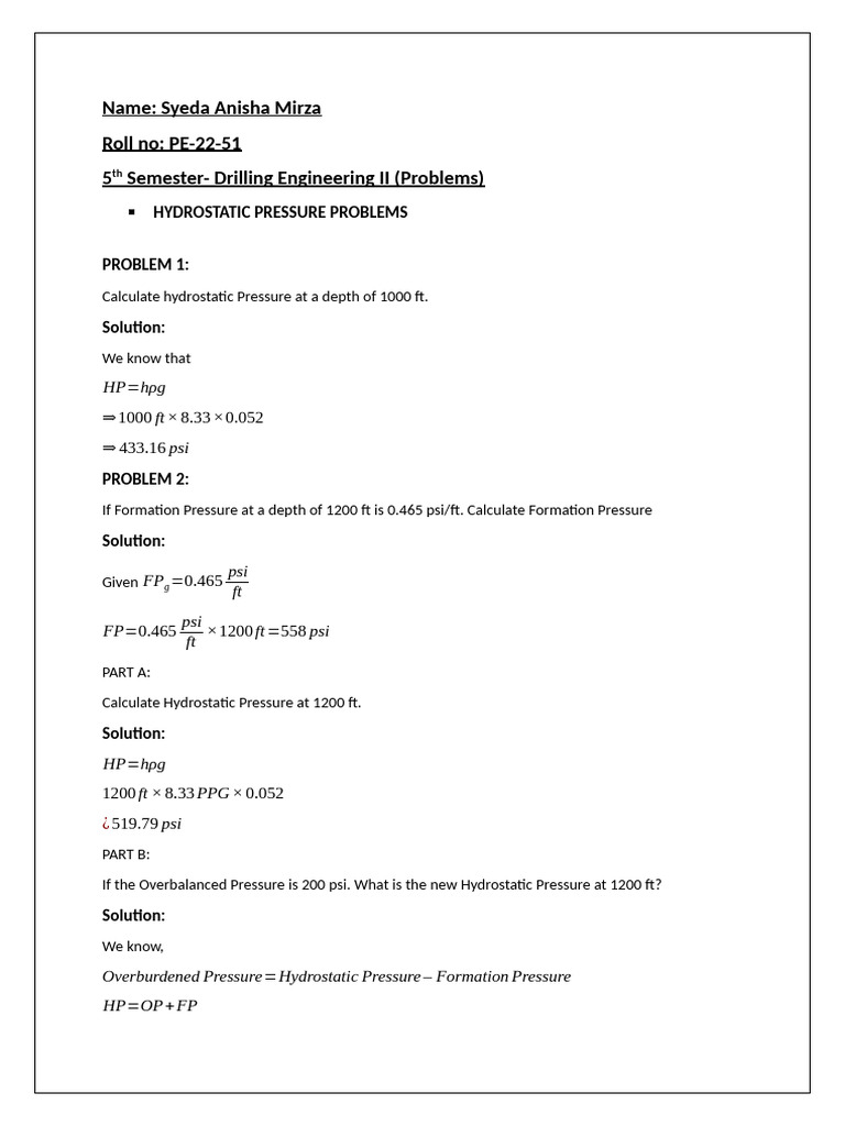 FINAL DRILLING | PDF | Pressure | Density