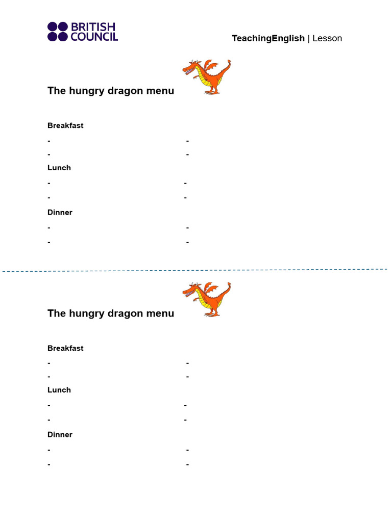 The hungry dragon menu | PDF