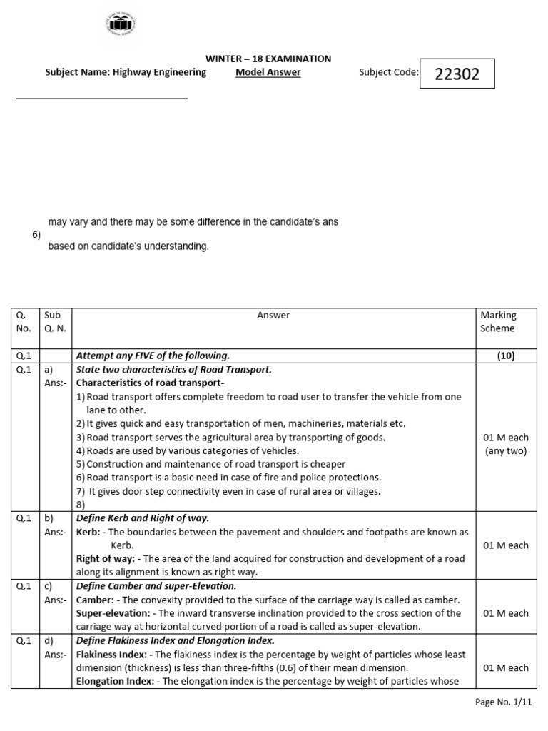 Sy Sem III 22302 Qp Model Answers Hen Removed | PDF | Road | Traffic