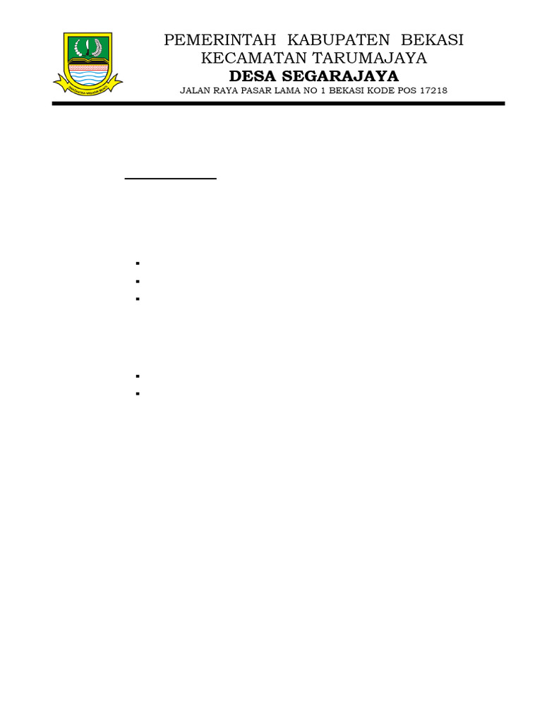 Surat Rekomendasi Kerja Kades | PDF