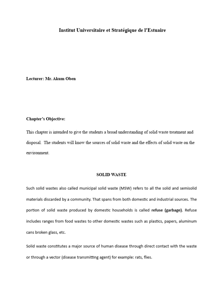 CET Notes Solid Waste | PDF | Landfill | Waste Management