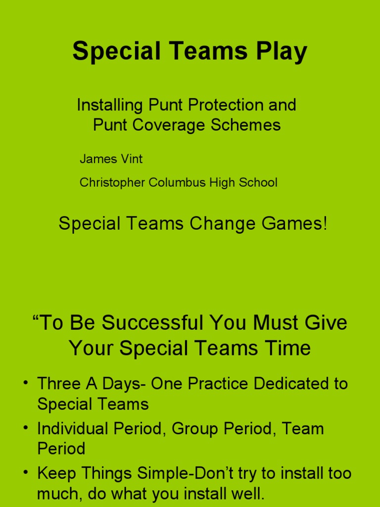 Punt Protection and Coverage Strategies | PDF | Sport Variants | Sports ...