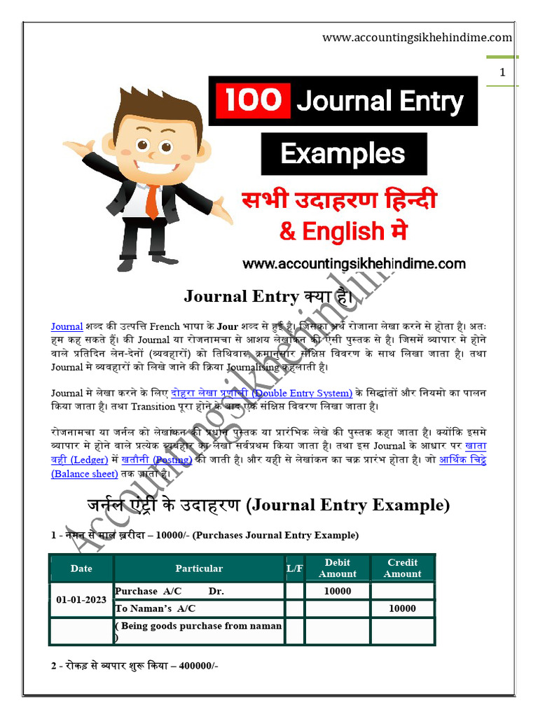 100 Journal Entry | PDF