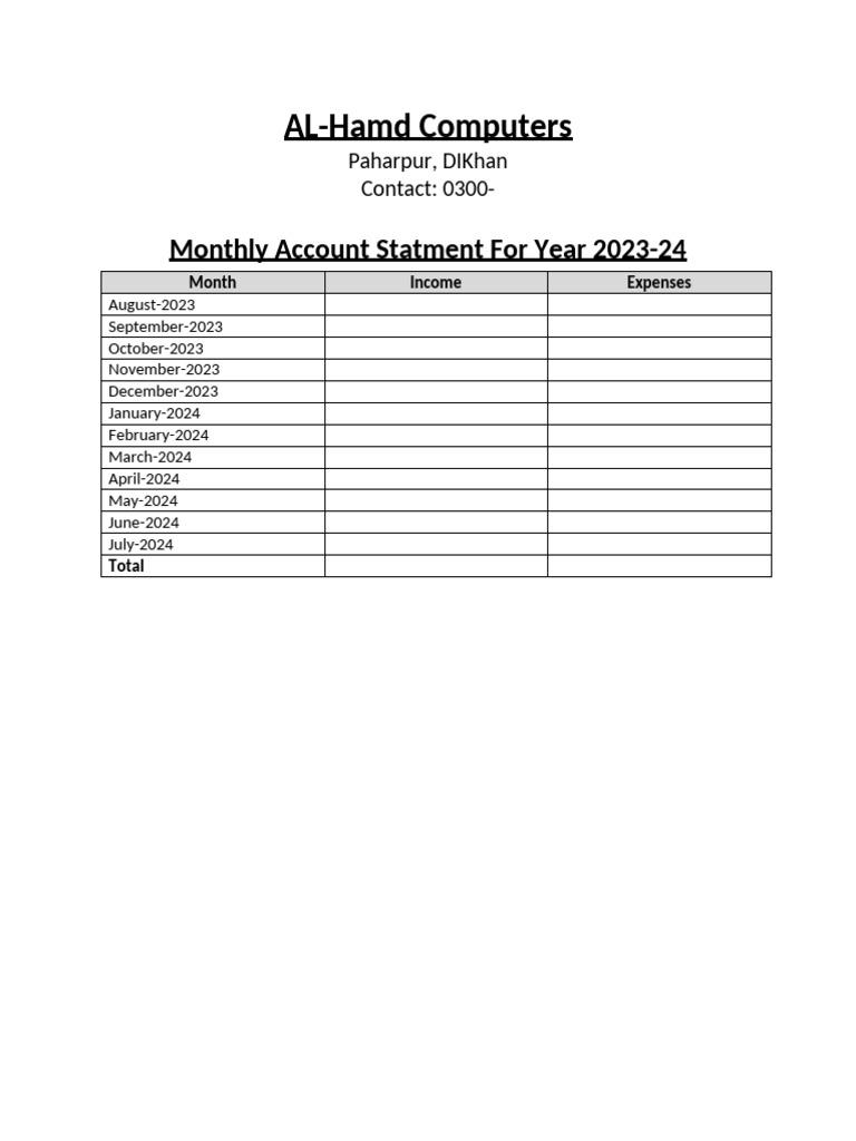 2023-24 Monthly Account Statement | PDF