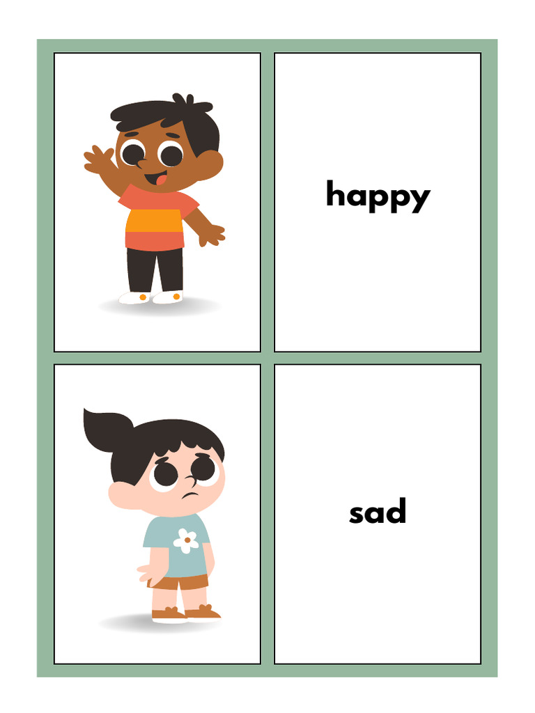 Feelings Flashcards For Speech Therapy | PDF