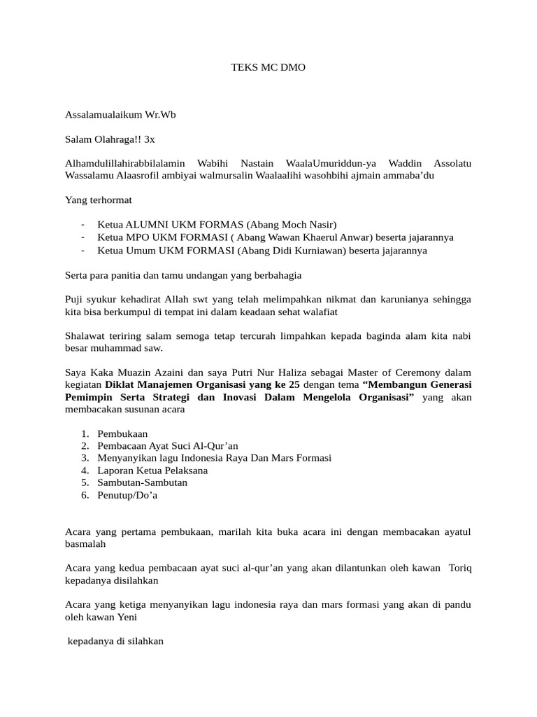 Teks MC Dmo | PDF