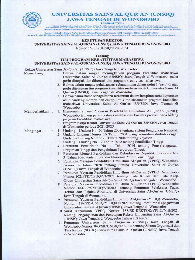 SK PKM Unsiq 2024 | PDF