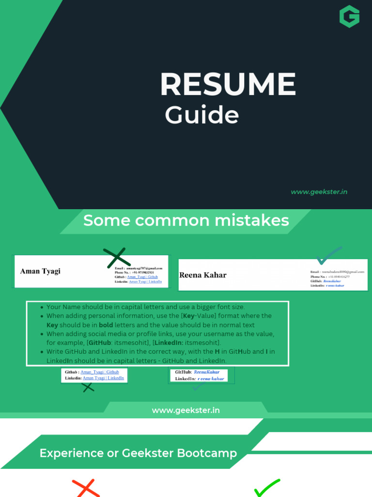 Resume Guide | PDF | Résumé | Linked In