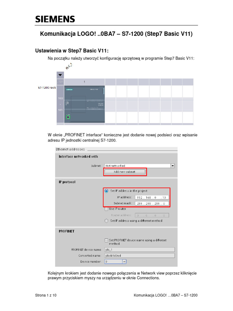 Faq Logo!ː Komunikacja Logo! 7 - s7-1200 | PDF