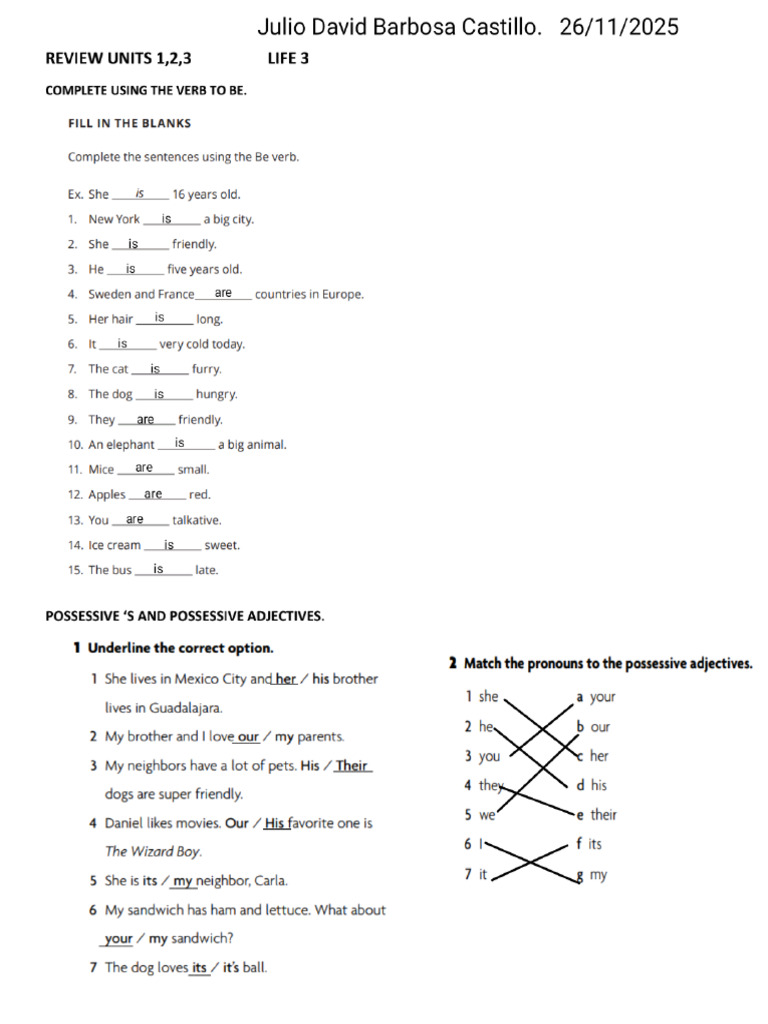 Life 3 Review 1,2,3 | PDF