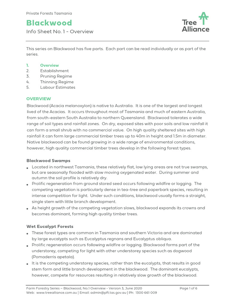 FF Information Series - BLACKWOOD - No. 1 - Overview | PDF | Wood ...