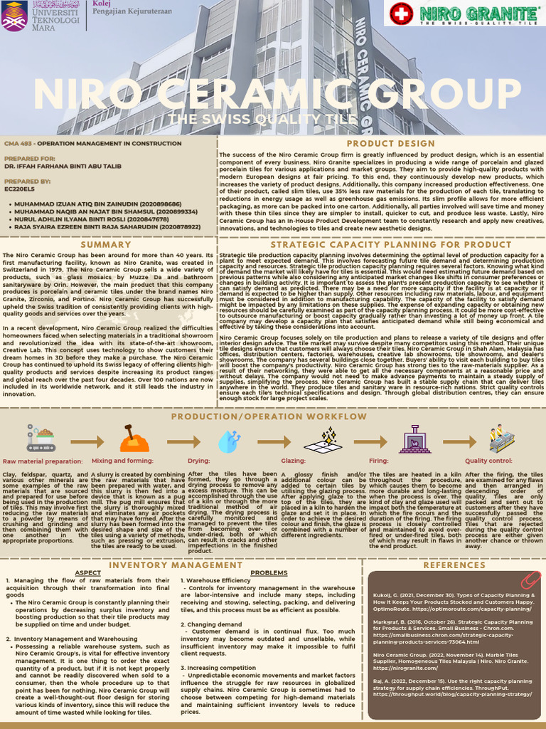 CMA493 Group Project EC220EL5 | PDF | Tile