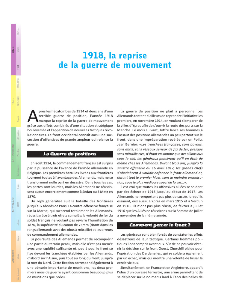 Reprise de la guerre de mouvement en 1918 | PDF | réservoirs | Artillerie