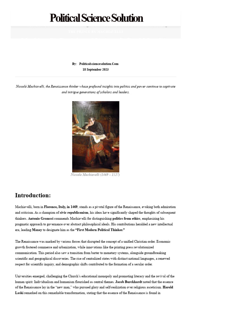 Machiavelli | PDF | Niccolò Machiavelli | The Prince Machiavelli | PDF | Niccolò Machiavelli | The Prince